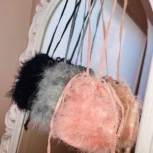 Bags | Black Handmade Mini Ostrich Feather Bucket Bag | Poshmark